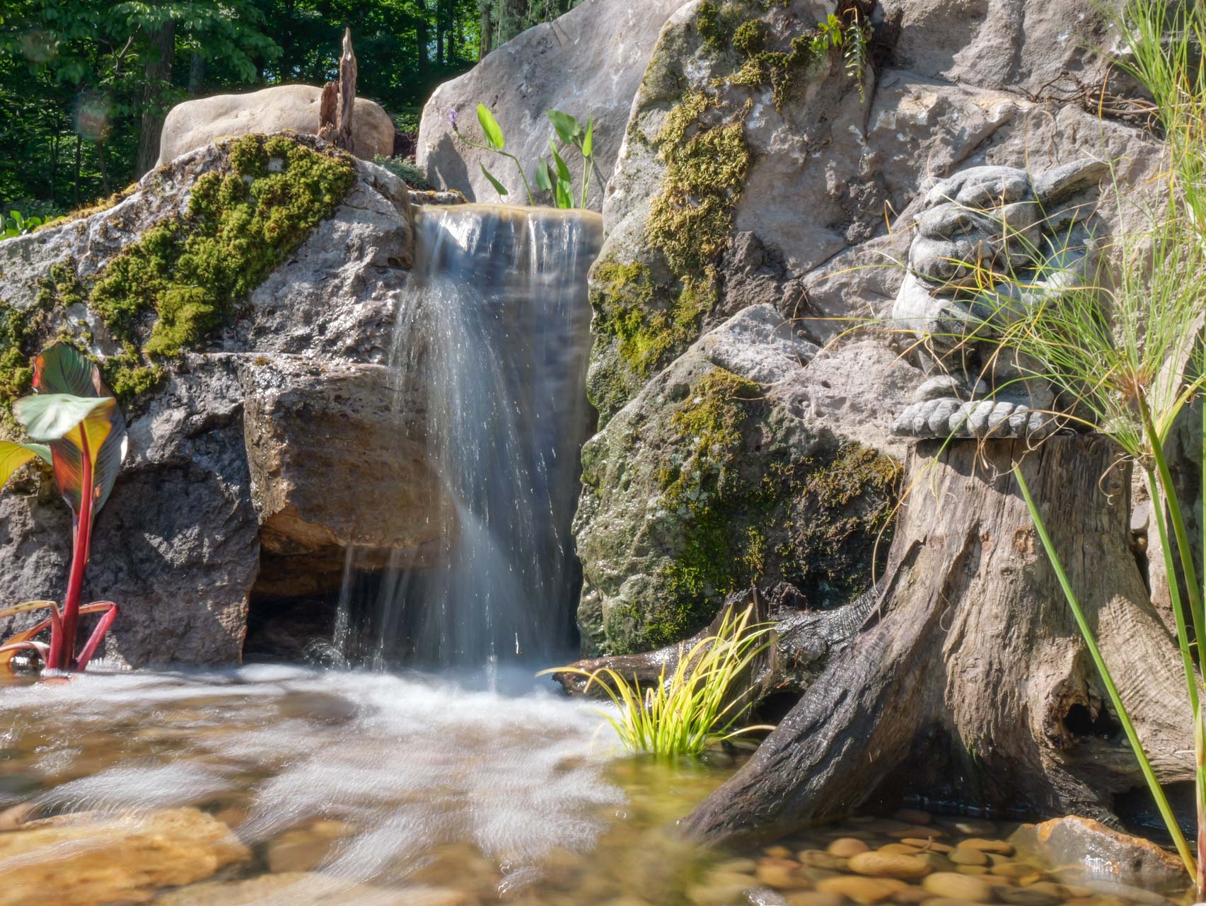 Large Water Feature with flagstone in Fort Ashby, WV - Tussey Landscaping