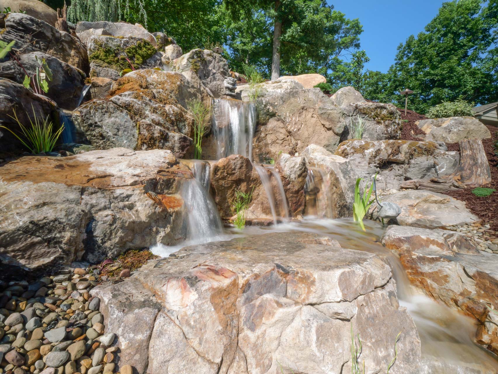 Large Water Feature with flagstone in Fort Ashby, WV - Tussey Landscaping