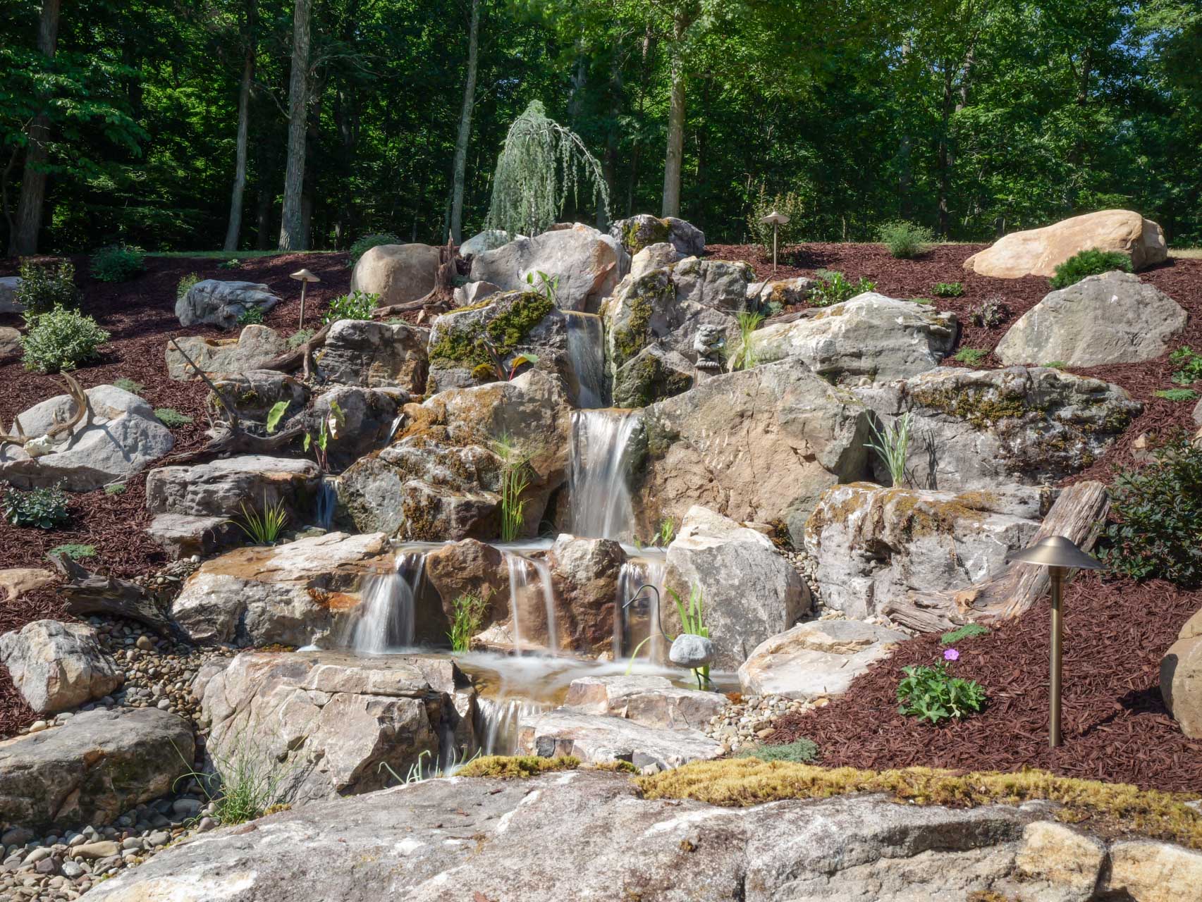 Large Water Feature with flagstone in Fort Ashby, WV - Tussey Landscaping